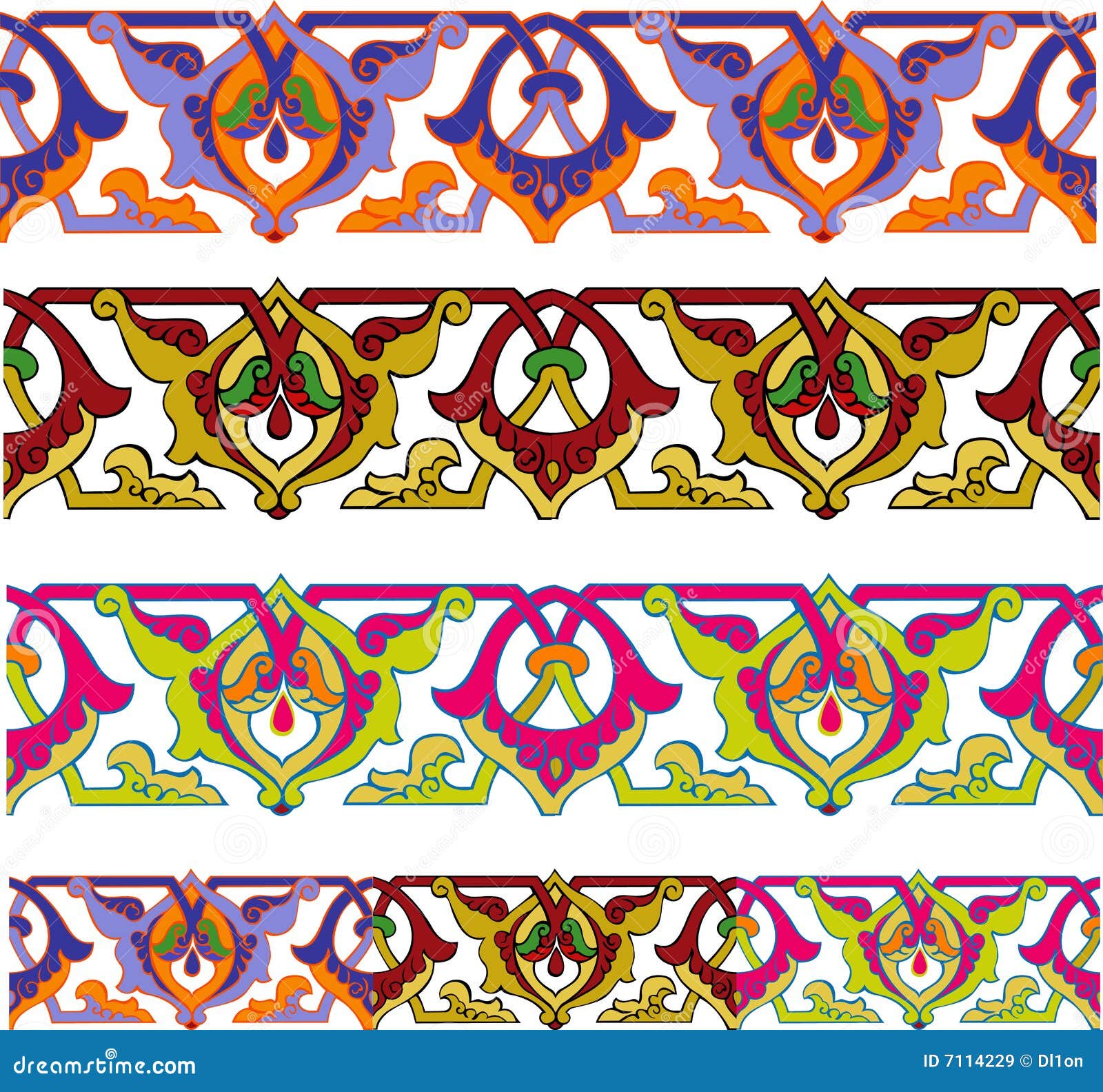 Colored seamless border stock vector. Illustration of seamless - 7114229