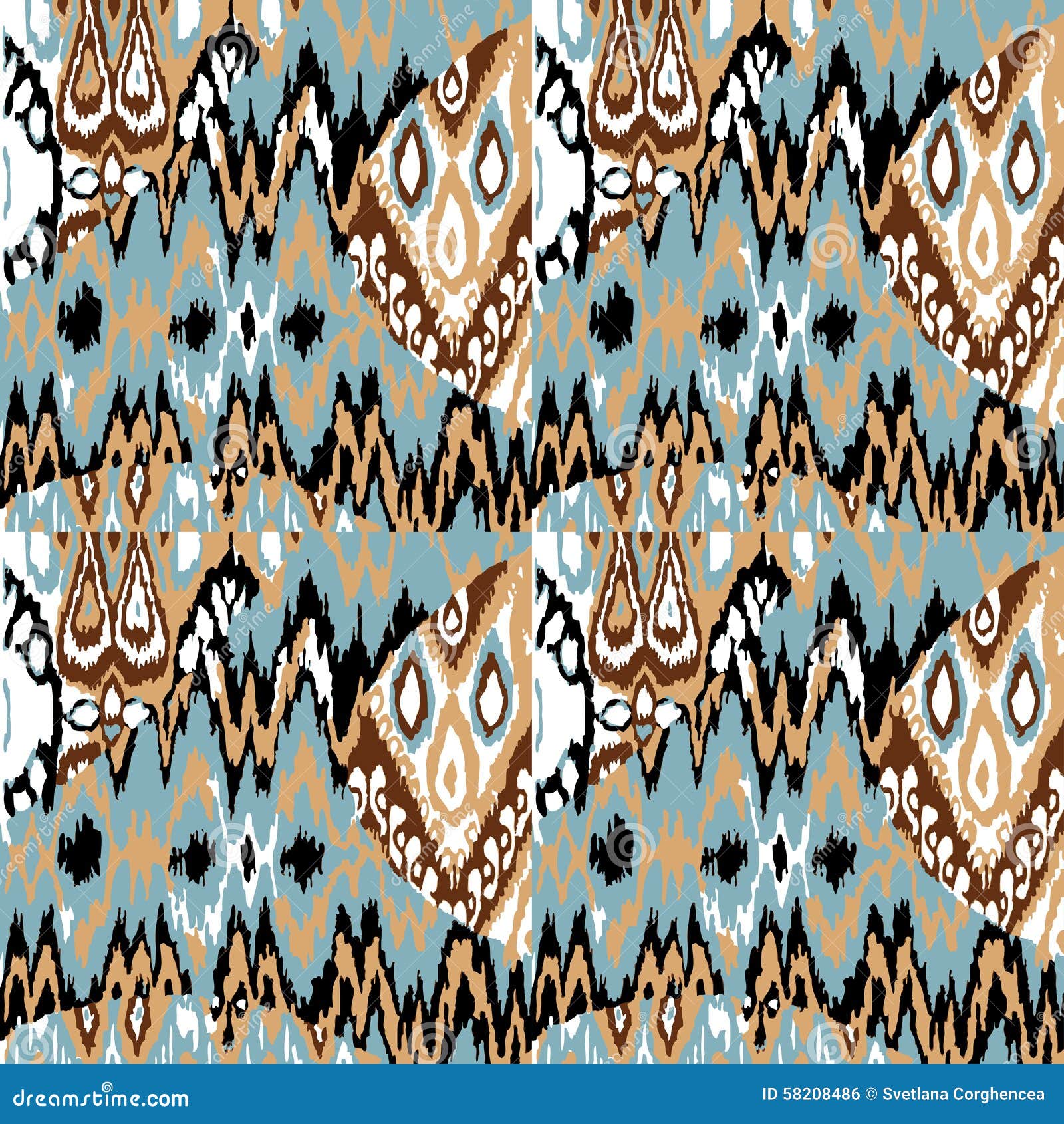 Colored Seamless Ethnic Print Pattern Vector Stock Vector ...