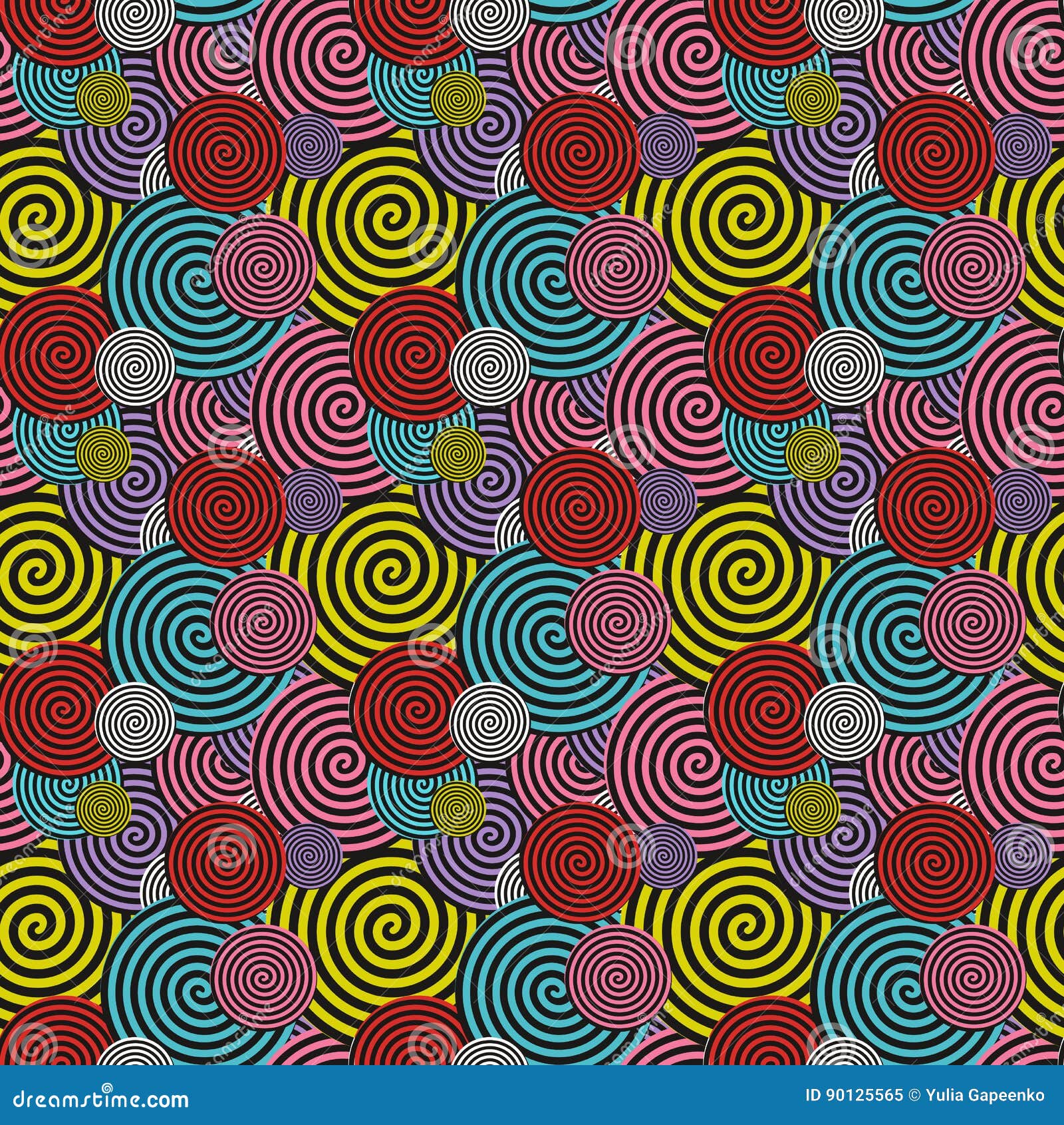 Colored Seamless Pattern. Abstract Psychedelic Art Background Stock ...