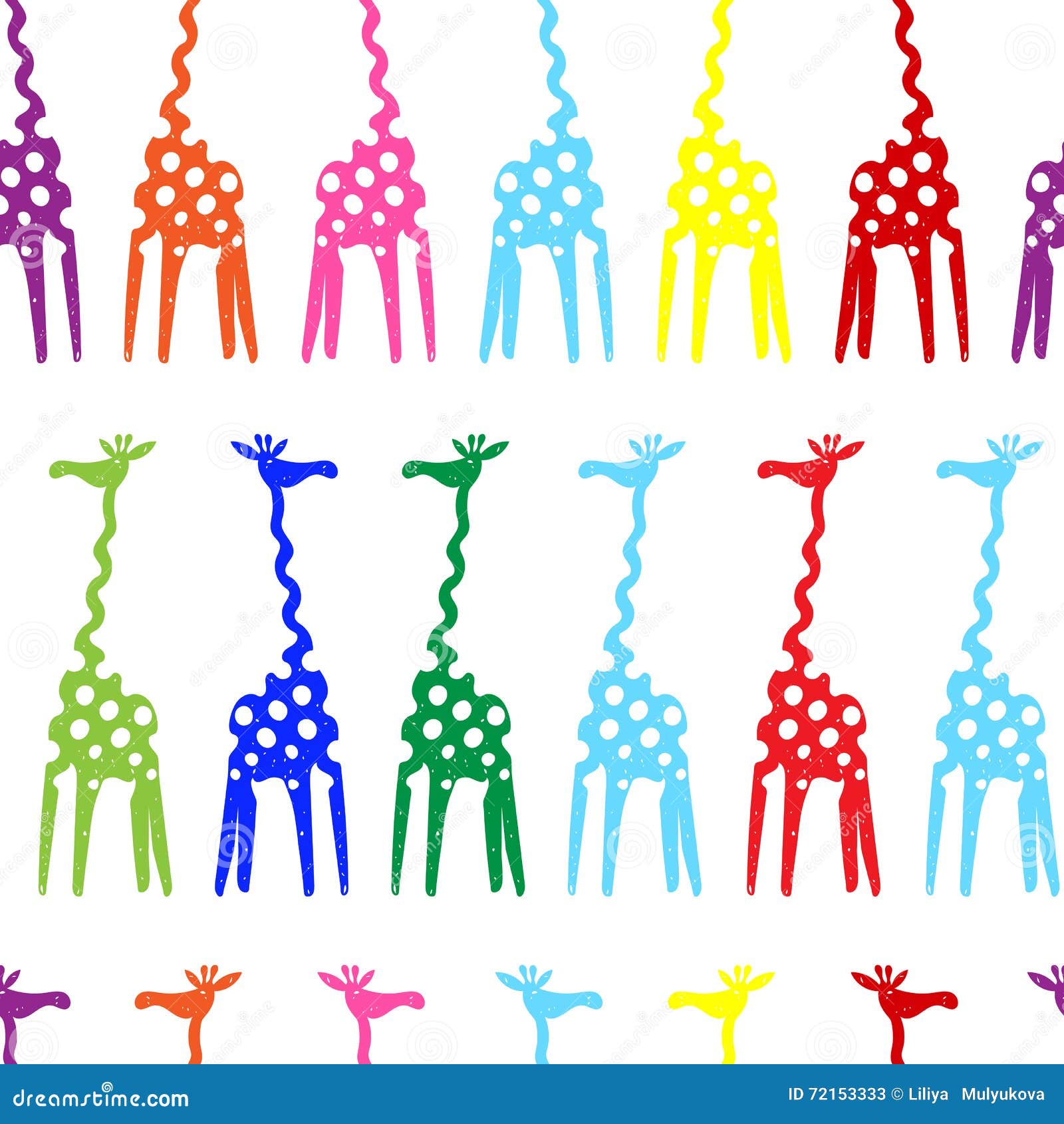 Colored Seamless Pattern Giraffe Stock Illustration - Illustration of ...