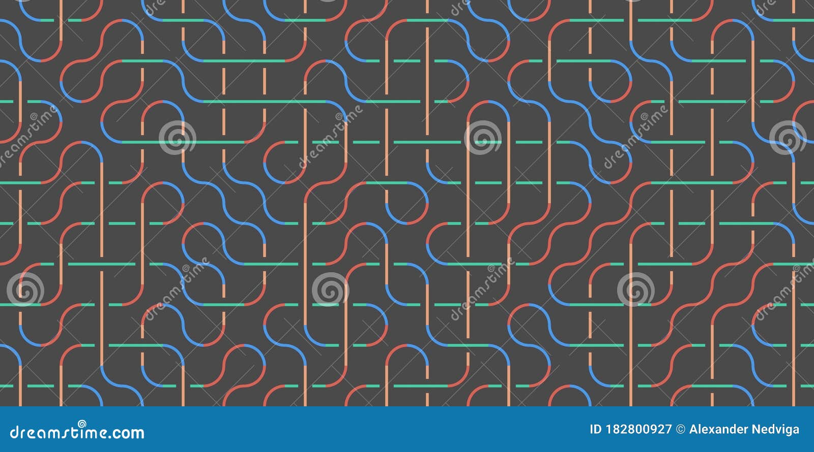 Colored Seamless Swirl Lines on Grey Background Stock Illustration ...