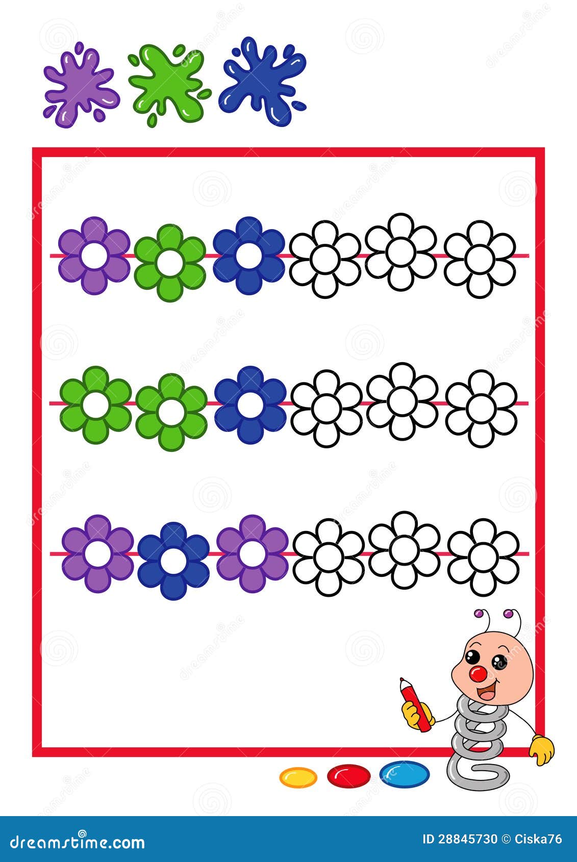 Colored sequence, flower stock illustration. Illustration of color ...