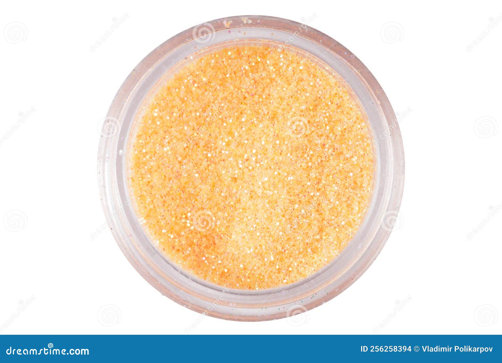 Colored Sequins in a Plastic Jar Isolated on a White Stock Photo ...