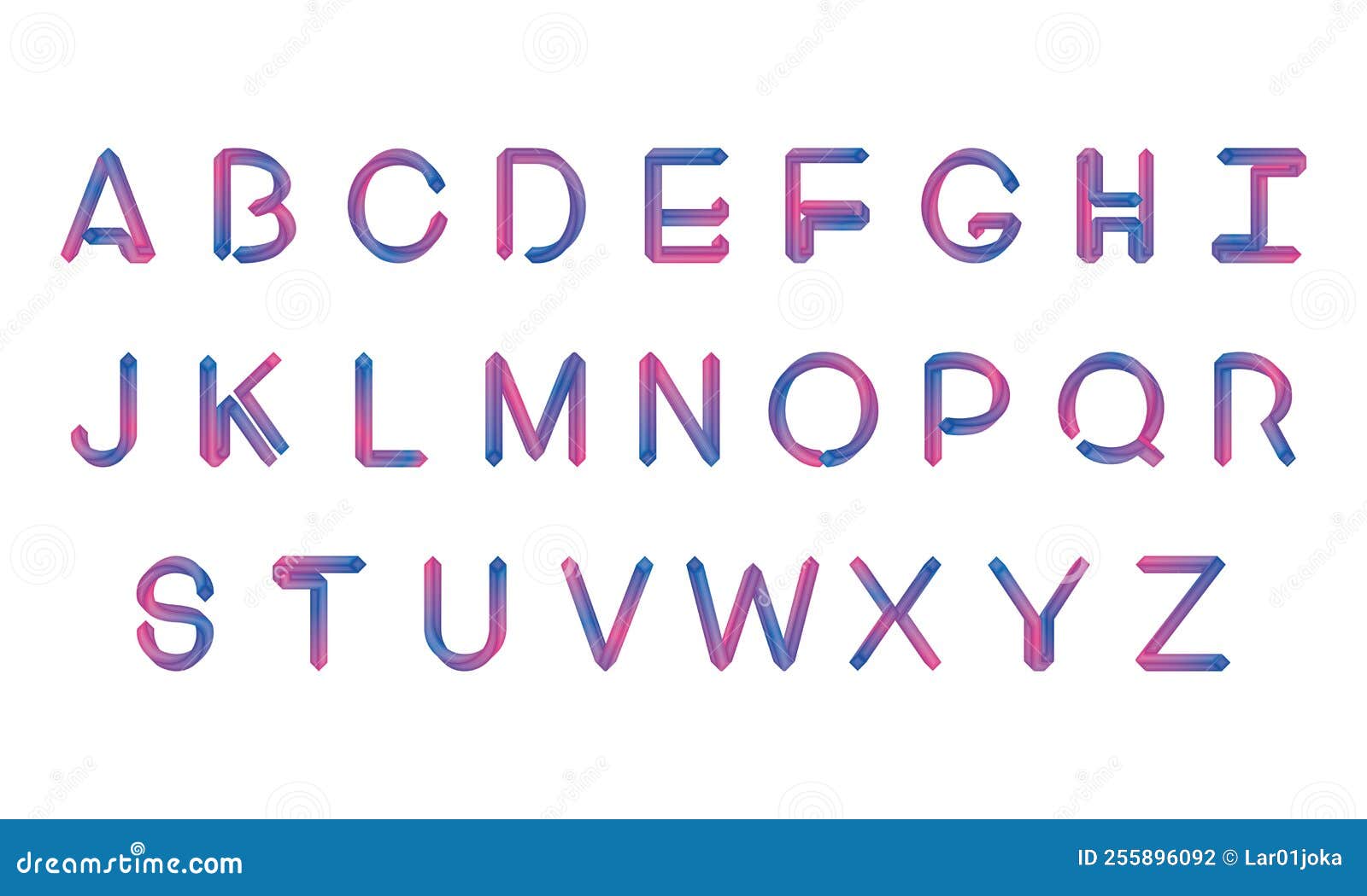 Colored Set of Alphabet with 3d Effect Vector Stock Vector ...