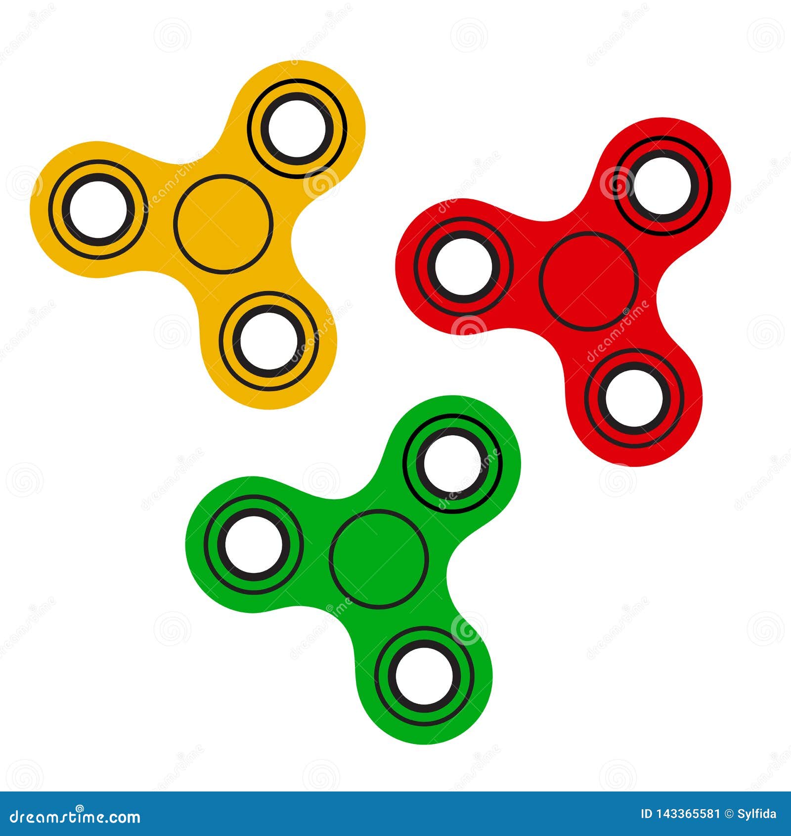 Set of Hand Fidget Spinners. Vector Illustration Stock Illustration ...