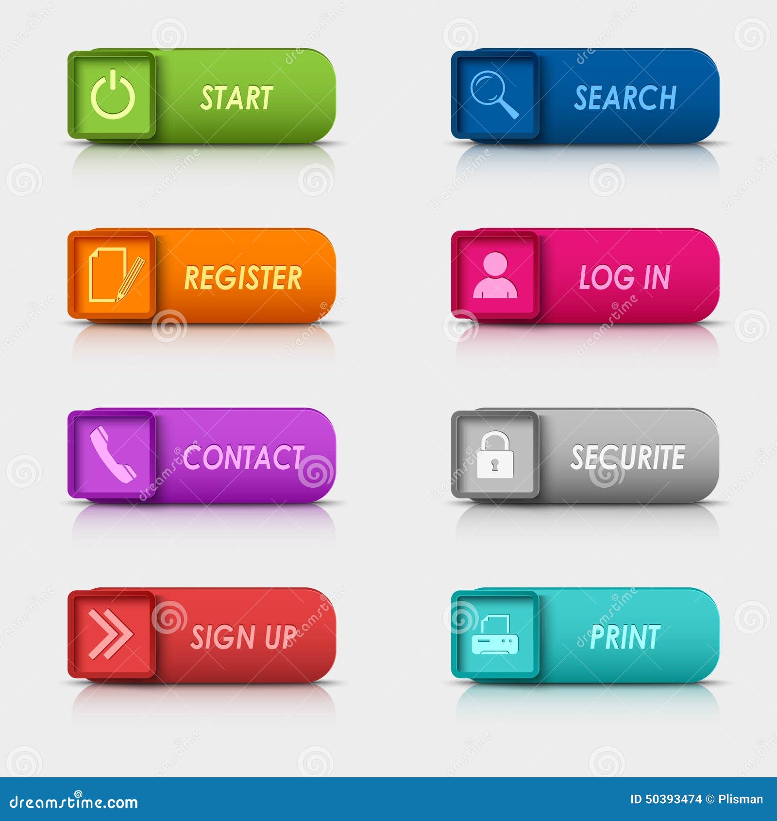 Colored Set Rectangular Square Web Buttons Design Stock Vector ... Colored Set Rectangular Square Web Buttons Design Stock Vector ...