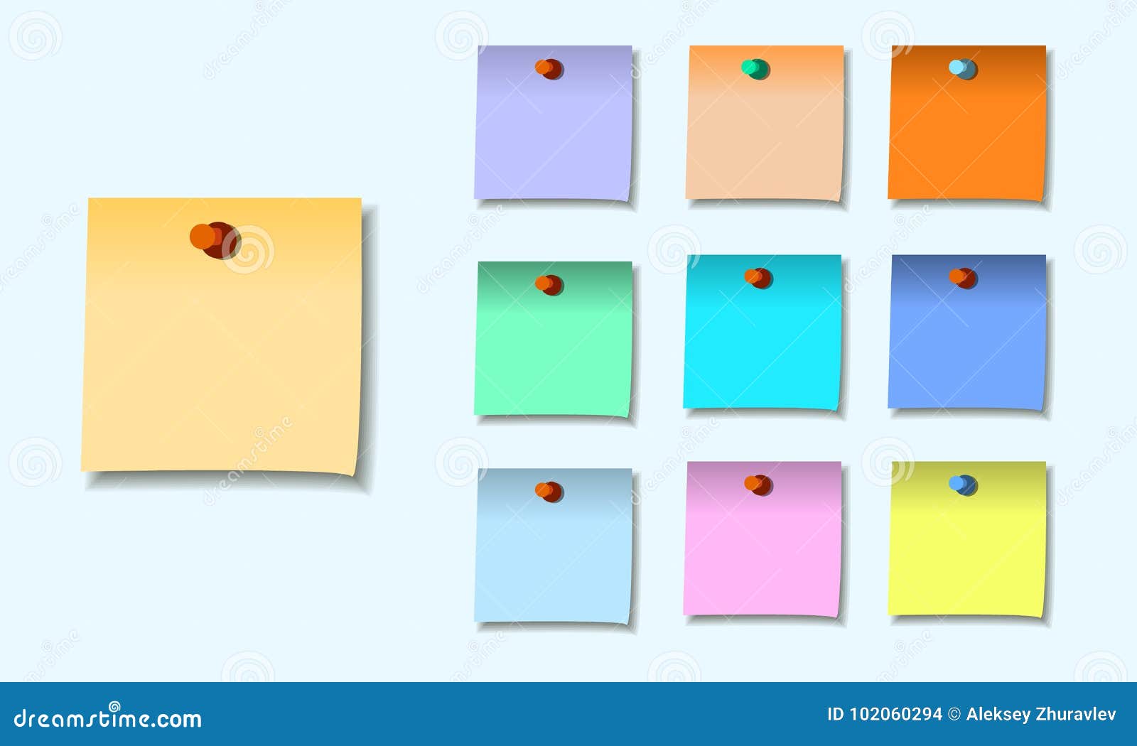 Colored Set of Sticky Notes Memo. Stock Illustration - Illustration of ...