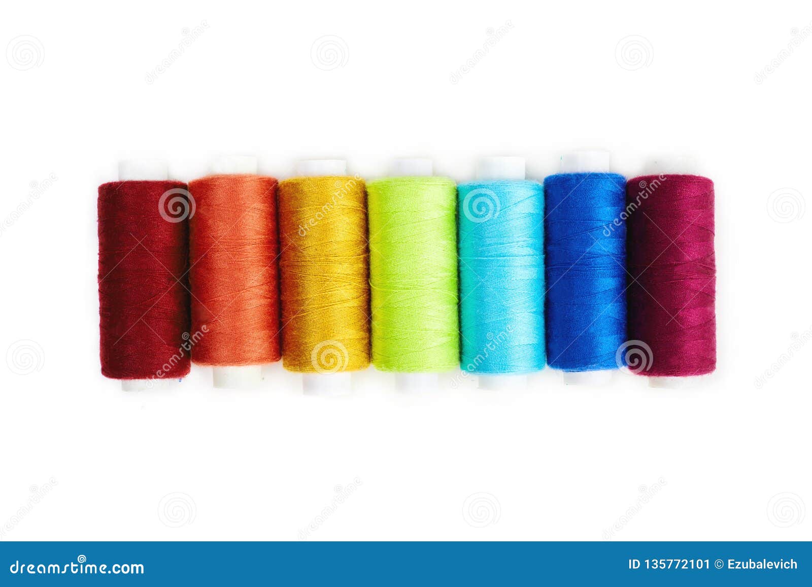 Colored Sewing Thread Isolated on White Background Stock Image - Image ...