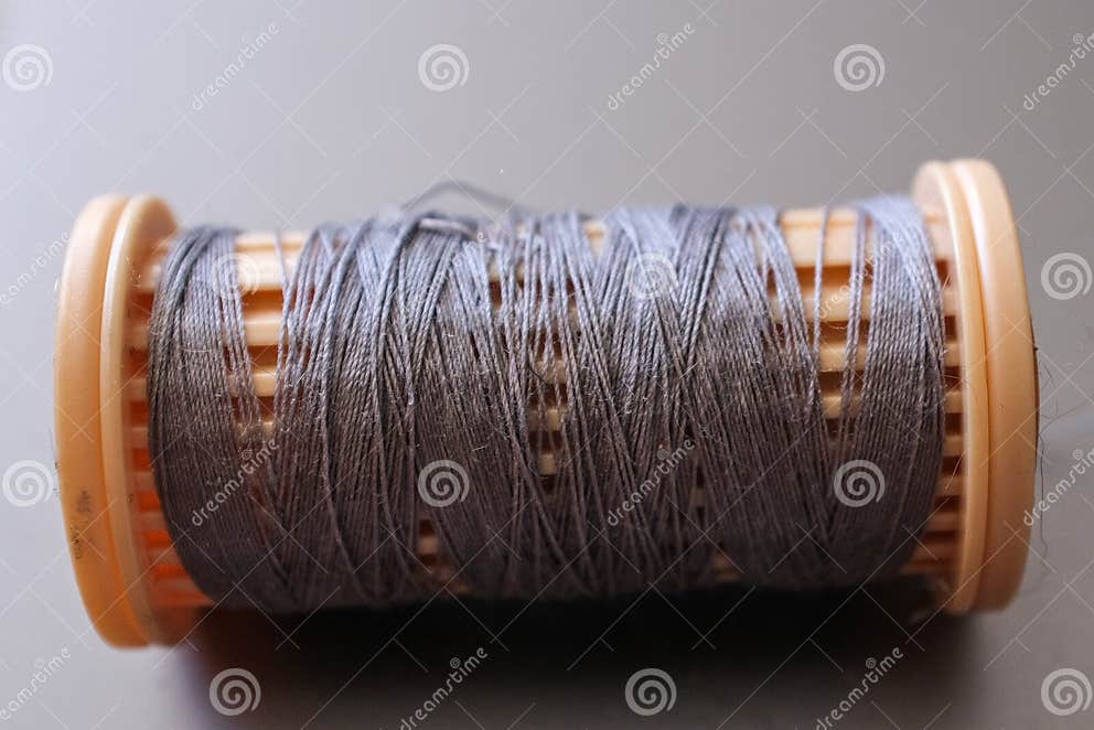 Colored Sewing Thread Reels on Fabric Stock Image - Image of colorful ...
