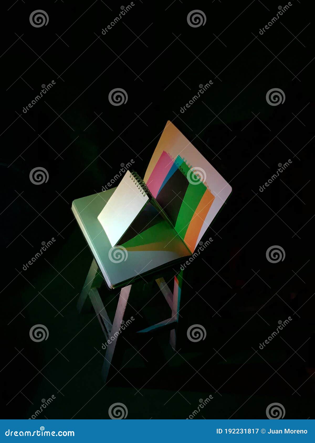 Colored Shadow Composition on Chair Stock Image - Image of experiment ...