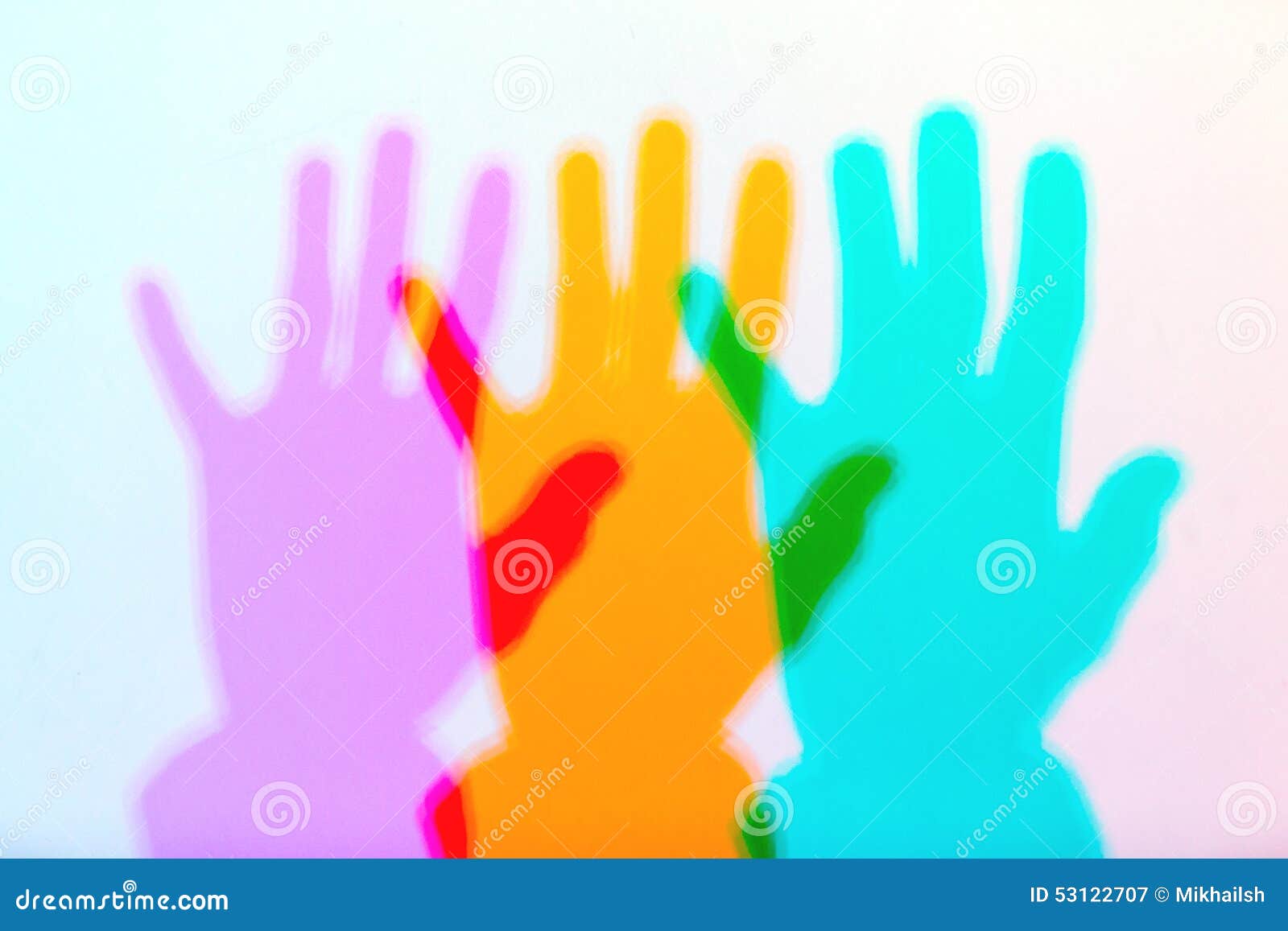Colored shadows of hand stock image. Image of bright - 53122707