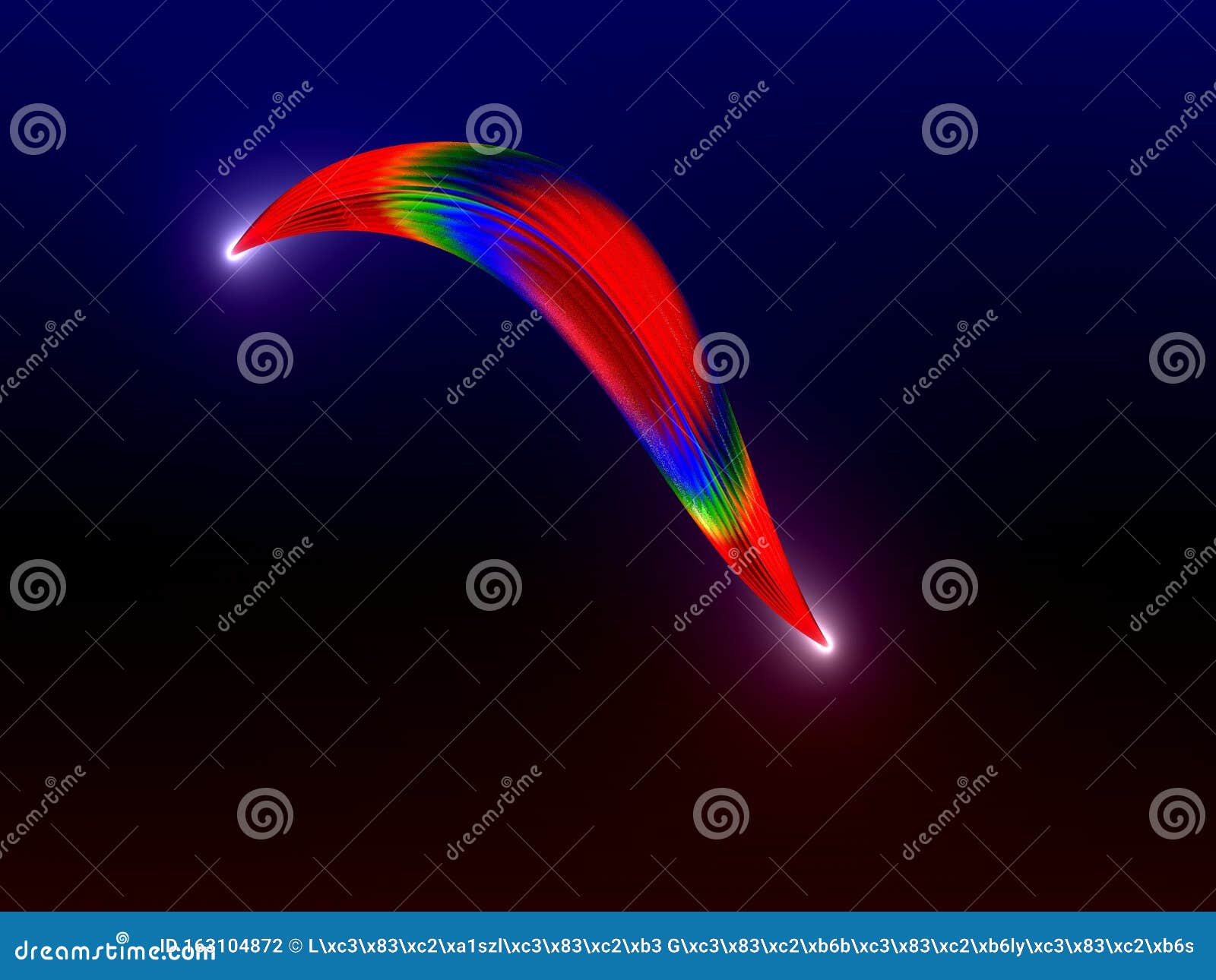 Amorphous Body Illuminated at Two Ends Stock Illustration ...