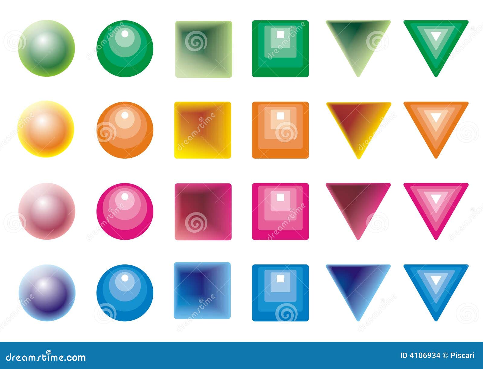 Colored shapes stock vector. Illustration of yellow, generated - 4106934