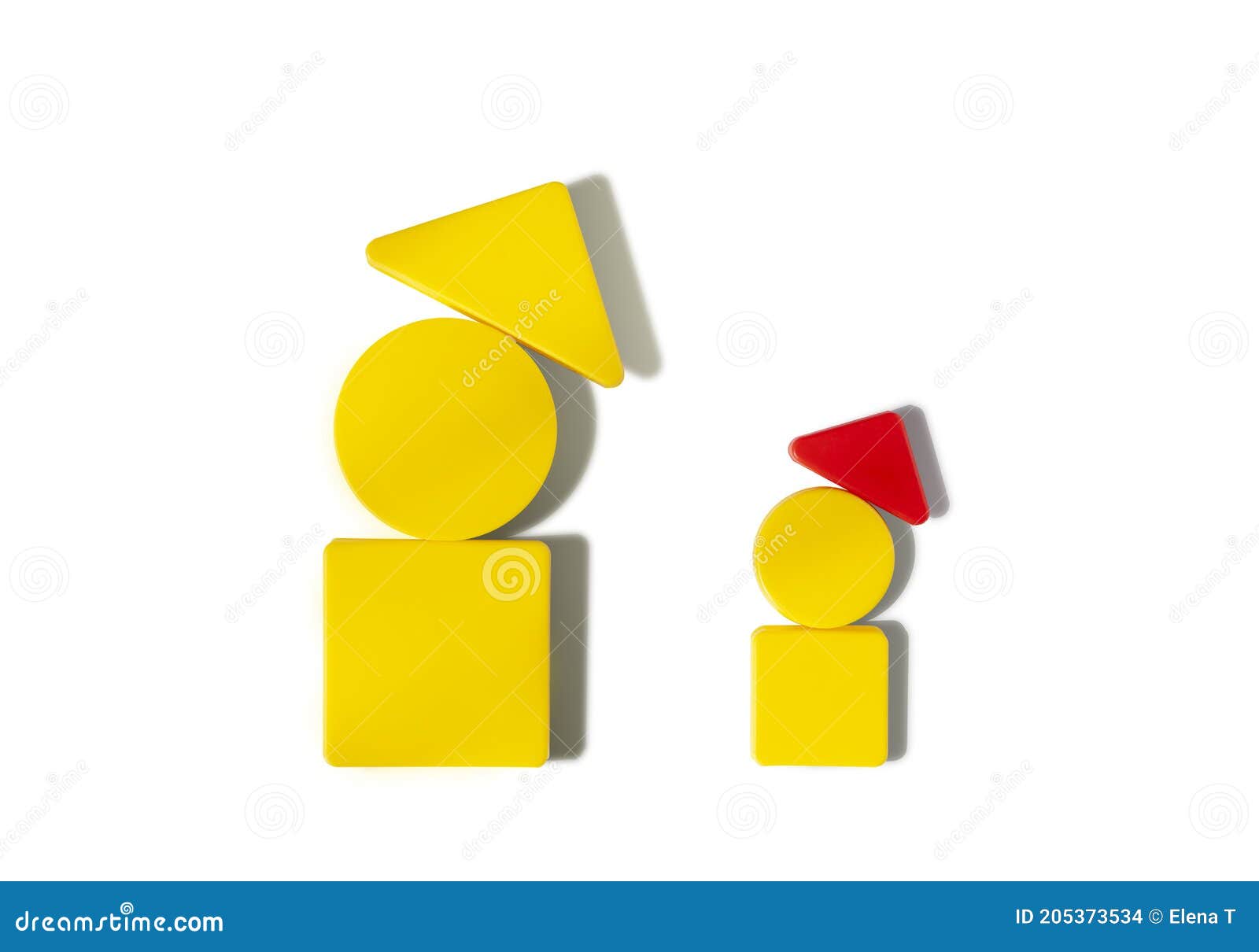 Colored Shapes Triangle Circle Square on a White Background Stock Photo ...
