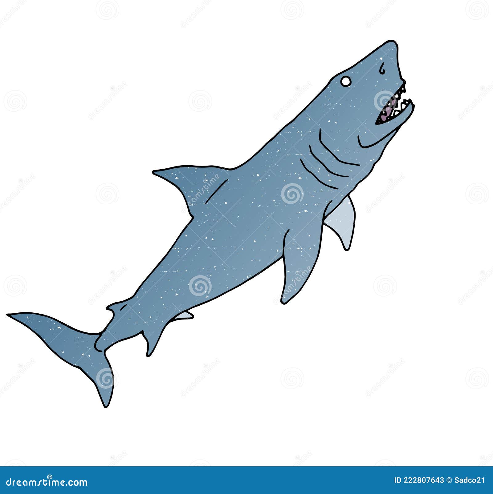 Colored shark doodle stock vector. Illustration of nature - 222807643