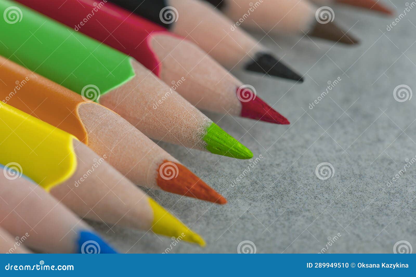 Colored Sharp Pencils Red, Blue, Yellow, Green. Stock Photo - Image of ...