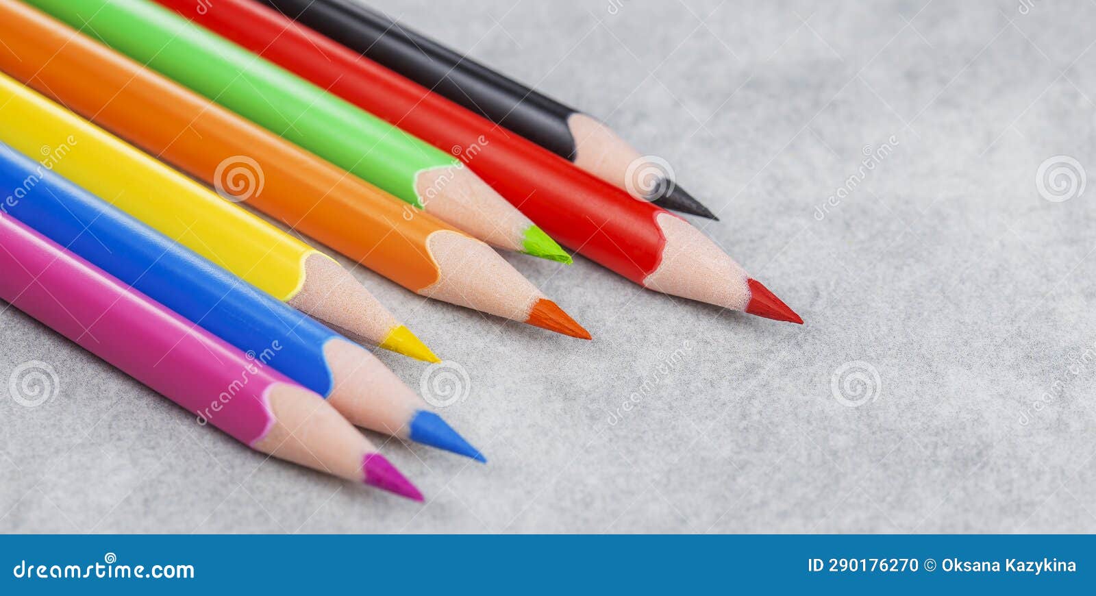 Colored Sharp Pencils Red, Blue, Yellow, Green. Stock Photo - Image of ...