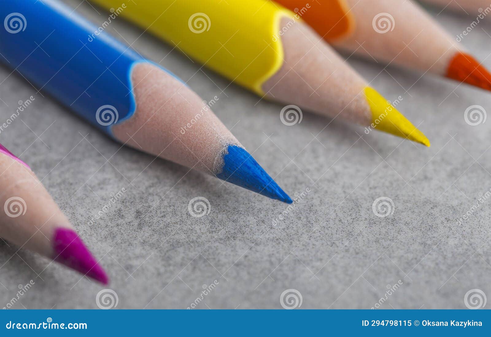 Colored Sharp Pencils Red, Blue, Yellow, Green Stock Image - Image of ...