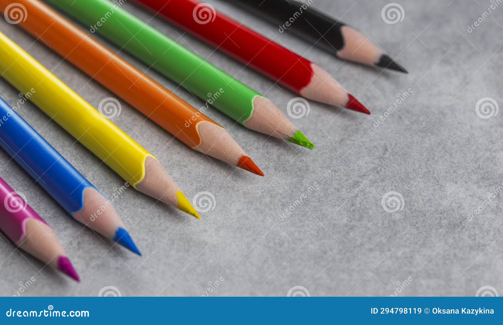 Colored Sharp Pencils Red, Blue, Yellow, Green Stock Image - Image of ...