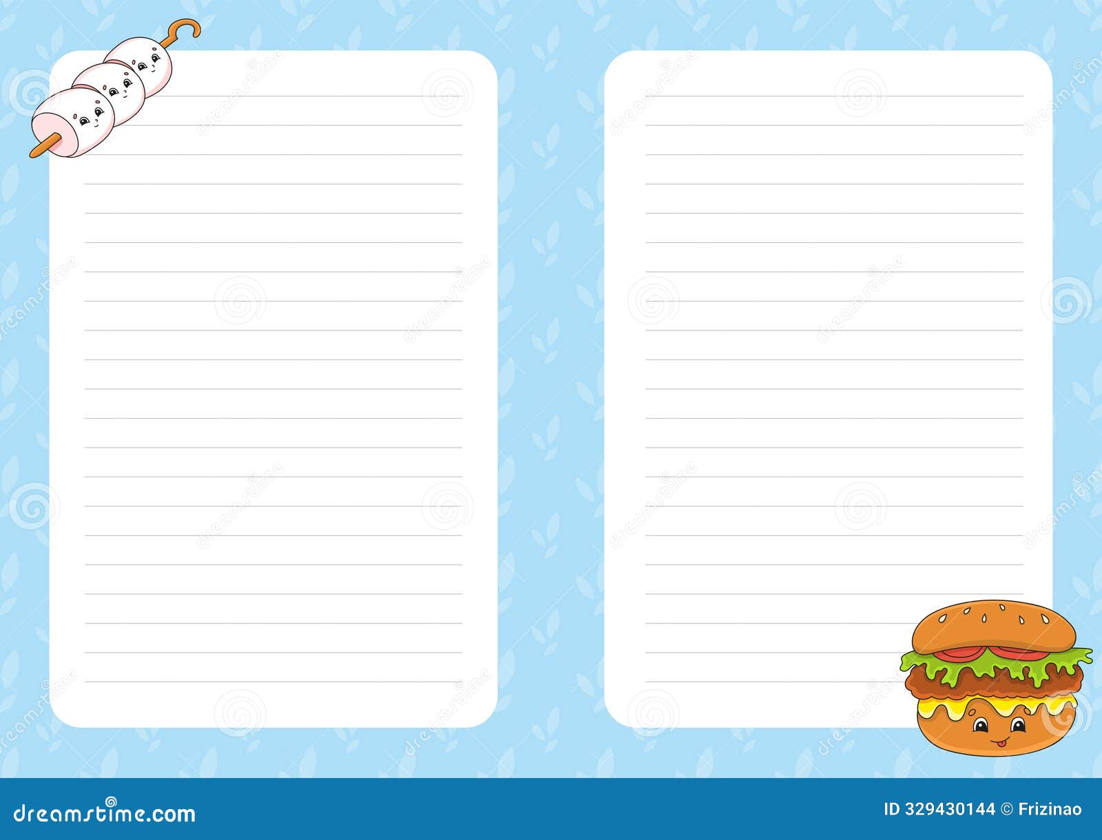 Colored Sheet Template for Notes. Paper Page for Journal, Notebook ...