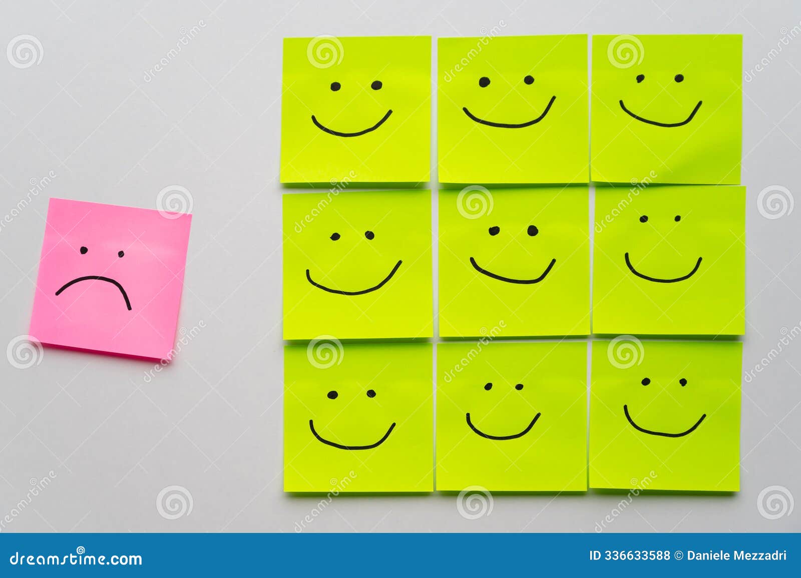 Sheets of Paper with Smiley Faces Drawn on Them. Stock Photo - Image of ...