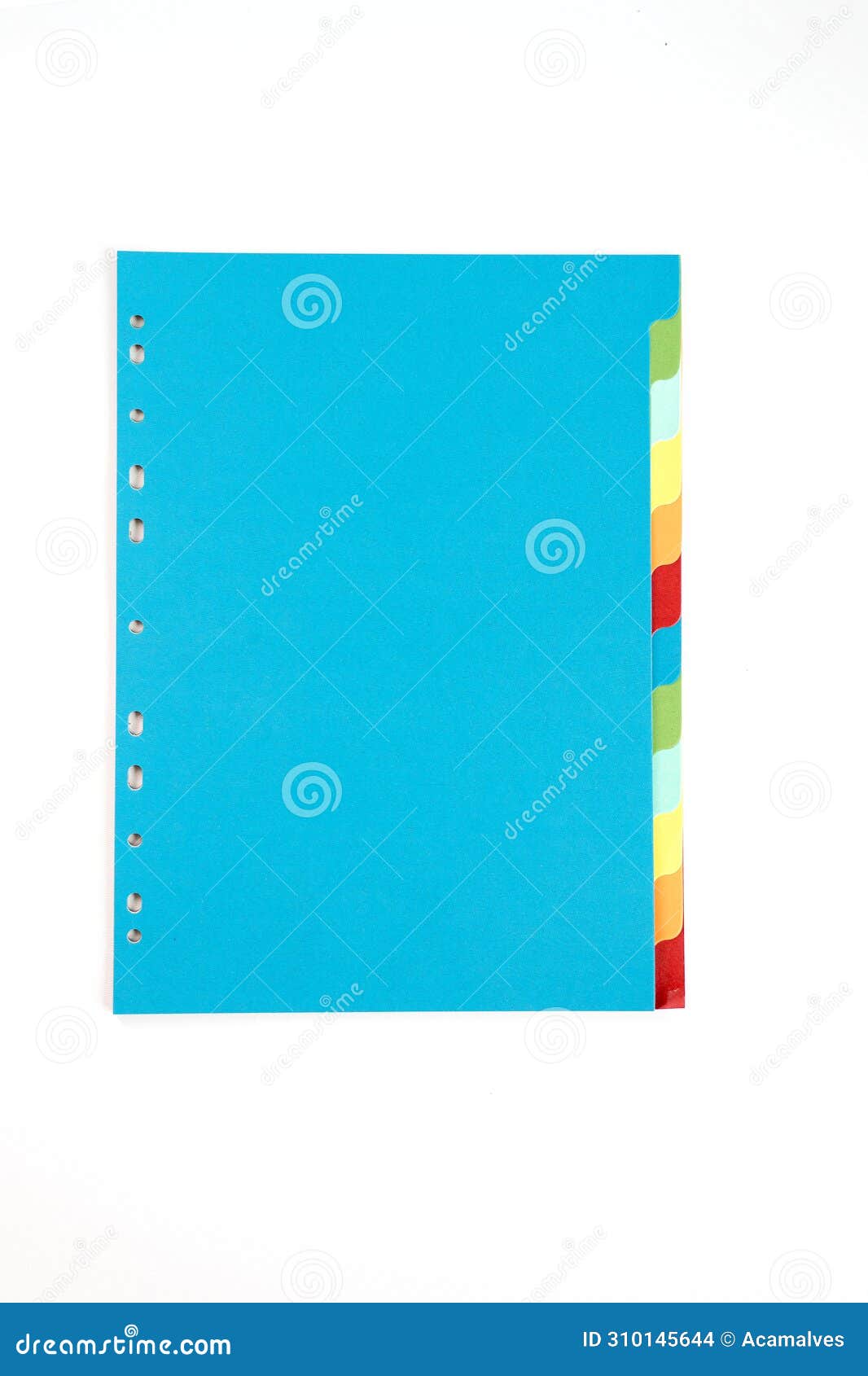 Colored Sheets with Tabs and Holes for Use in File Folders, Separators ...