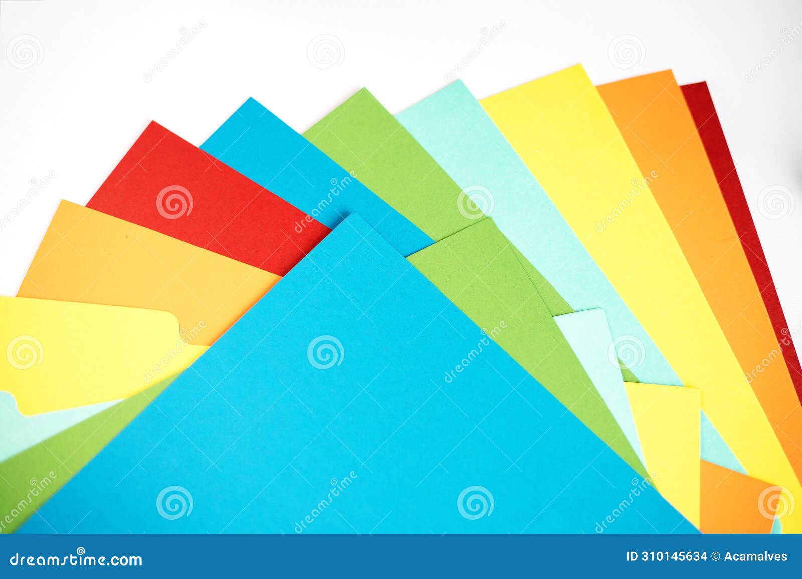 Colored Sheets of Paper Superimposed on Each Other on White Background ...