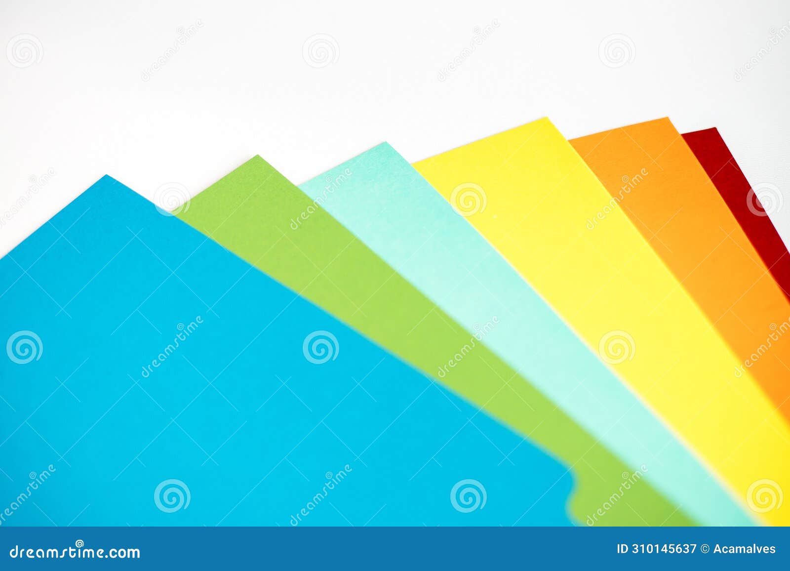 Colored Sheets of Paper Superimposed on Each Other on White Background ...