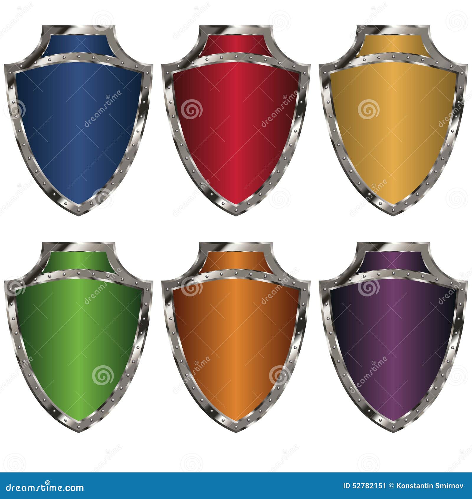 Colored shields stock vector. Illustration of insignia - 52782151
