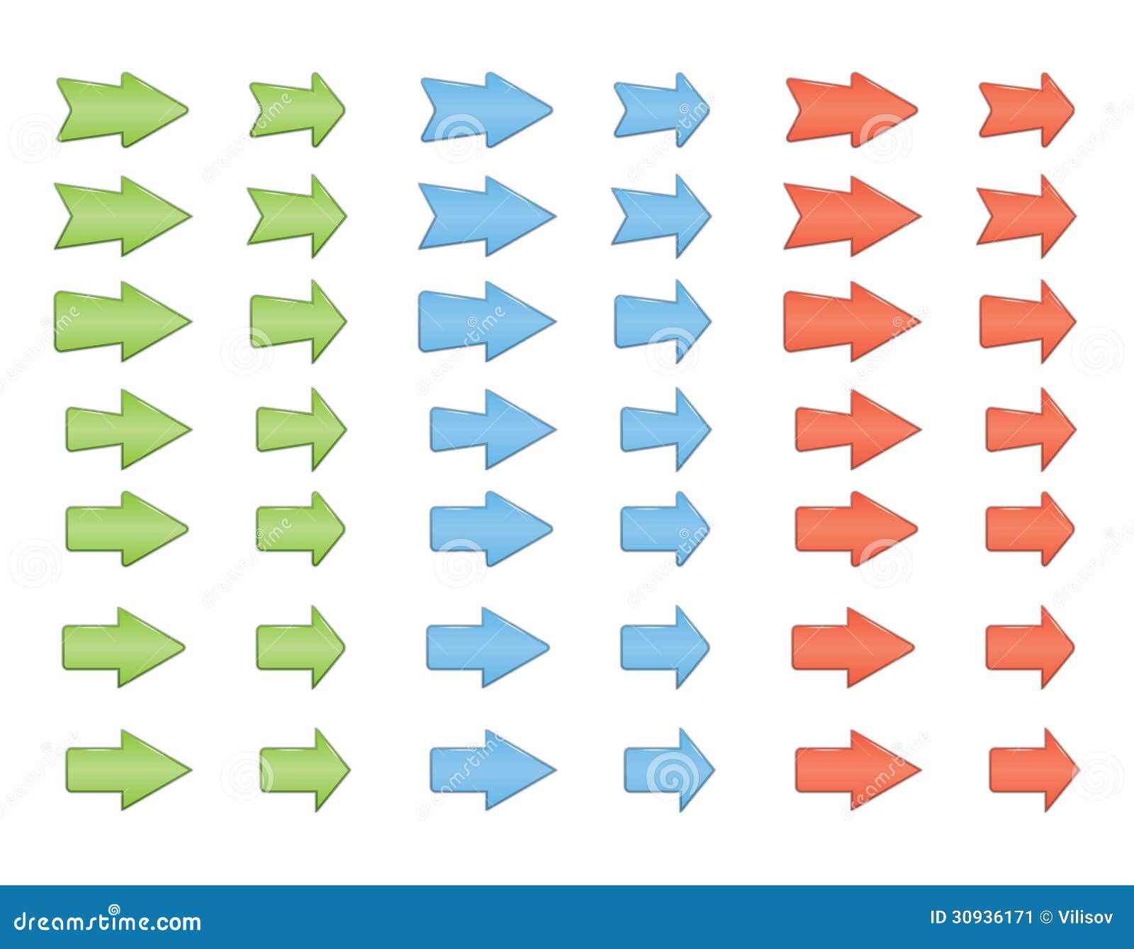 Colored shiny arrows stock vector. Illustration of color - 30936171