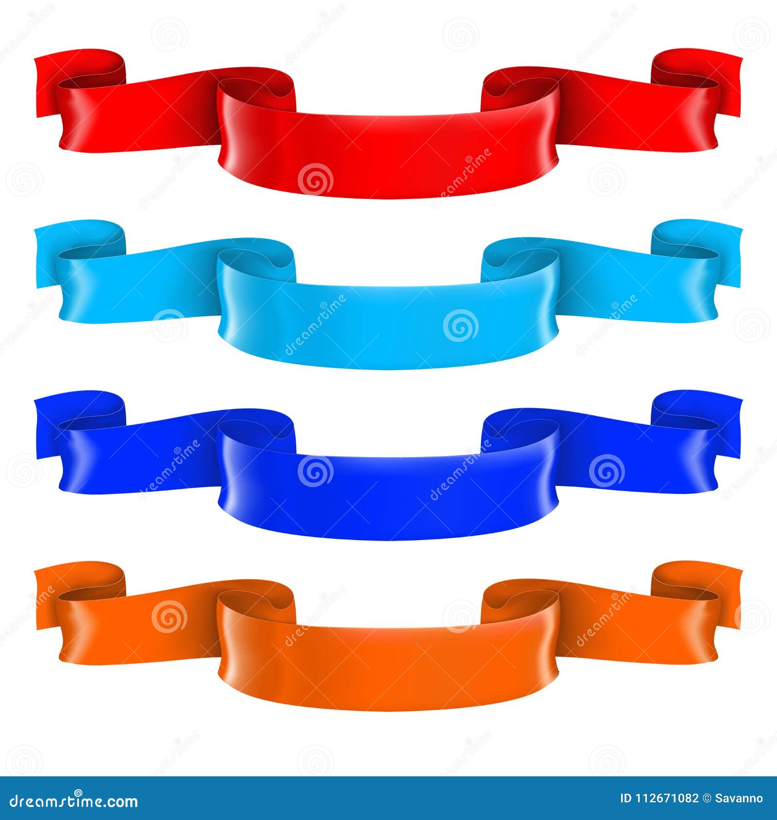 Colored Shiny 3d Ribbon Scrolls Stock Vector - Illustration of ...