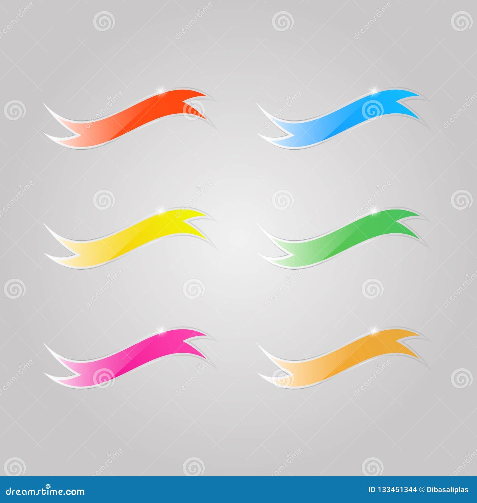 Colored Shiny Flags on a Gray Background . Stock Vector - Illustration ...