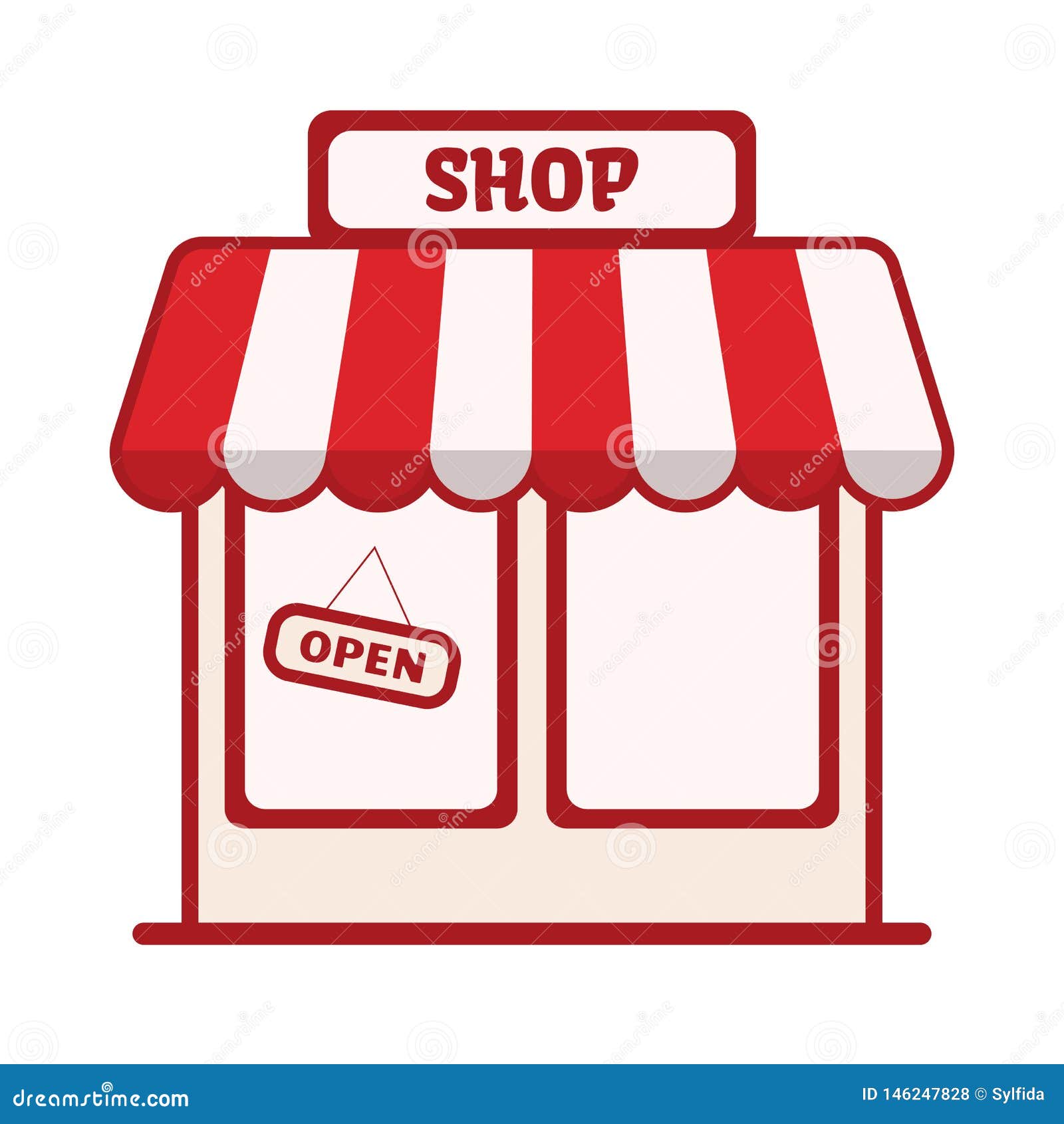 Colored Shop Icon, Store Front. Vector Stock Illustration ...