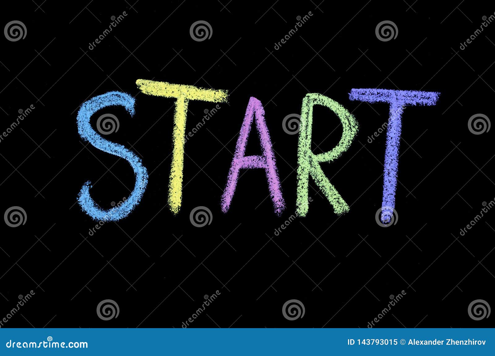 Colored Sign Start on Chalkboard. Stock Image - Image of sport ...