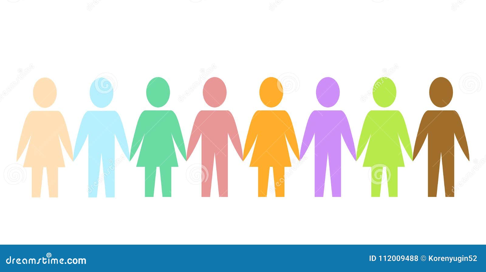 Colored Silhouette Paper People As Community on White, Stock Vector ...