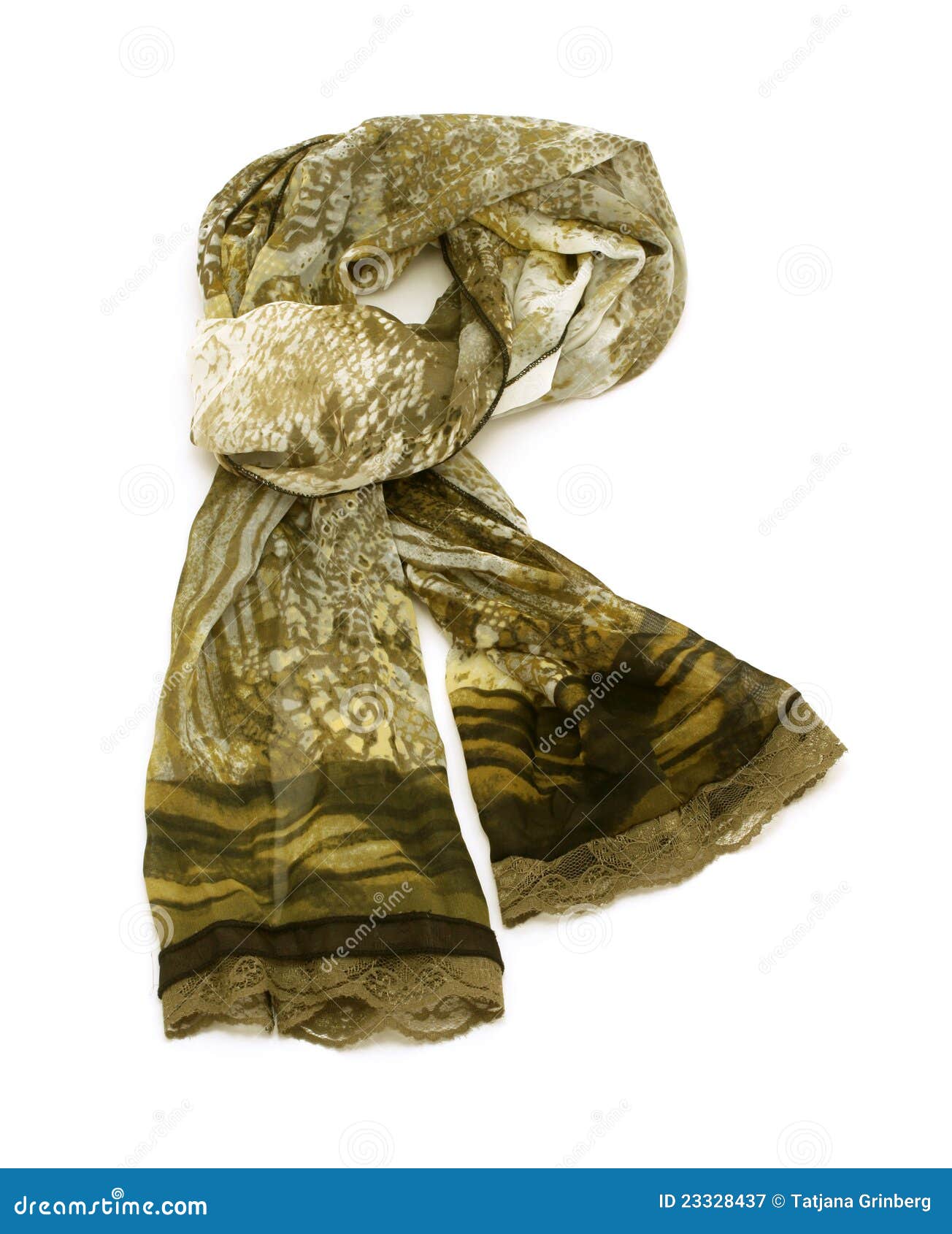 Colored Silk Scarf on White Background Stock Image - Image of ...