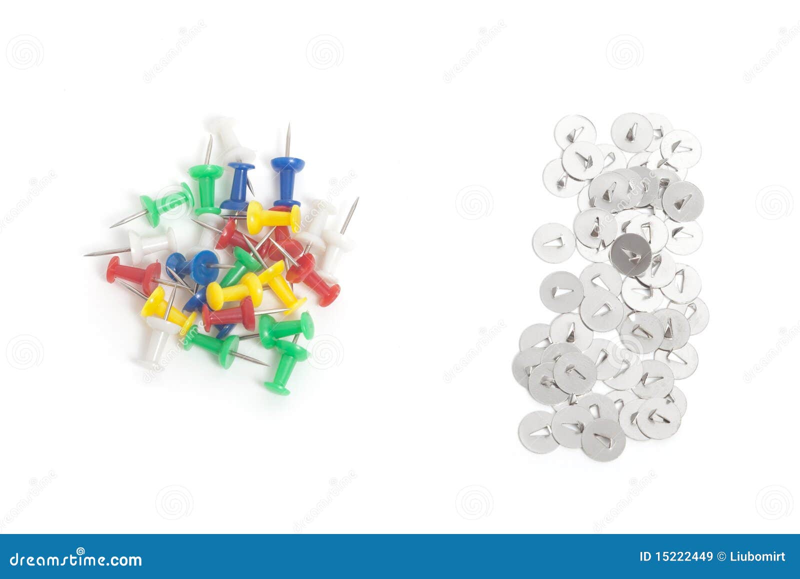 Colored and Silver Drawing Pins Stock Image - Image of attach, drawing ...