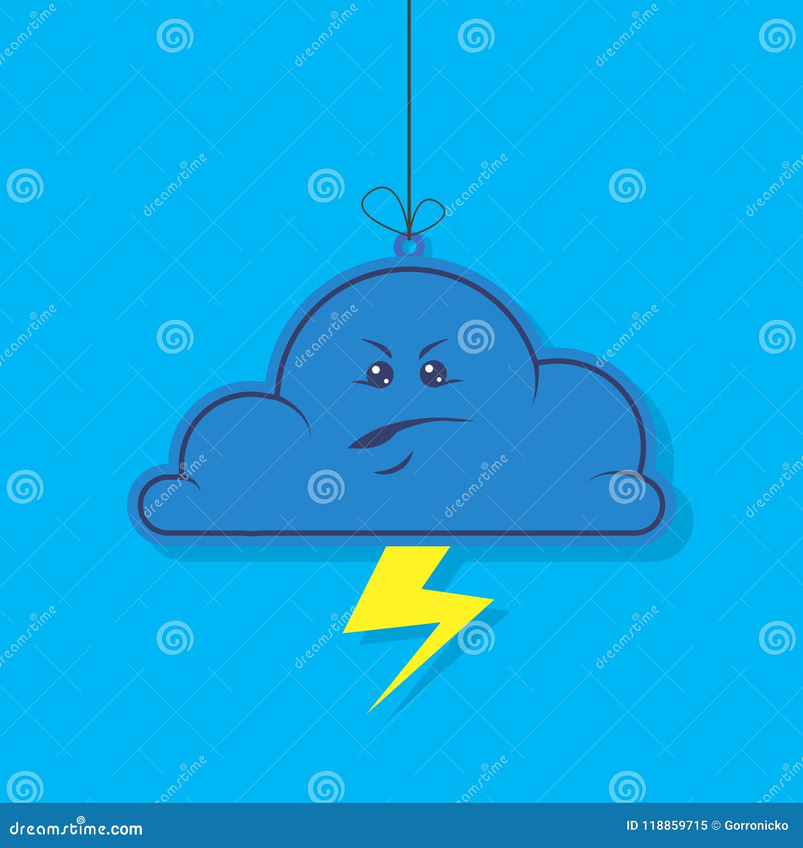 Angry Cloud Blowing Wind Cartoon | CartoonDealer.com #110470233