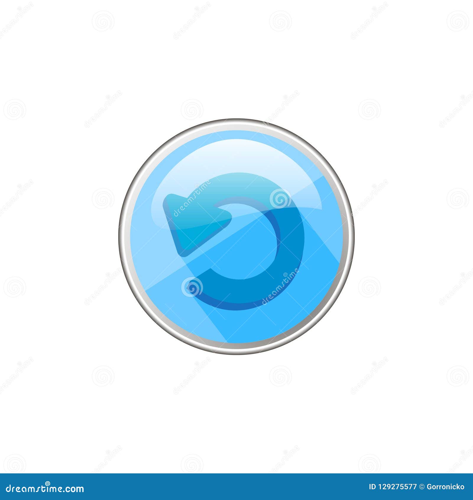 Simple Vector Round Glass Icon of Rounded Arrow Stock Illustration ...