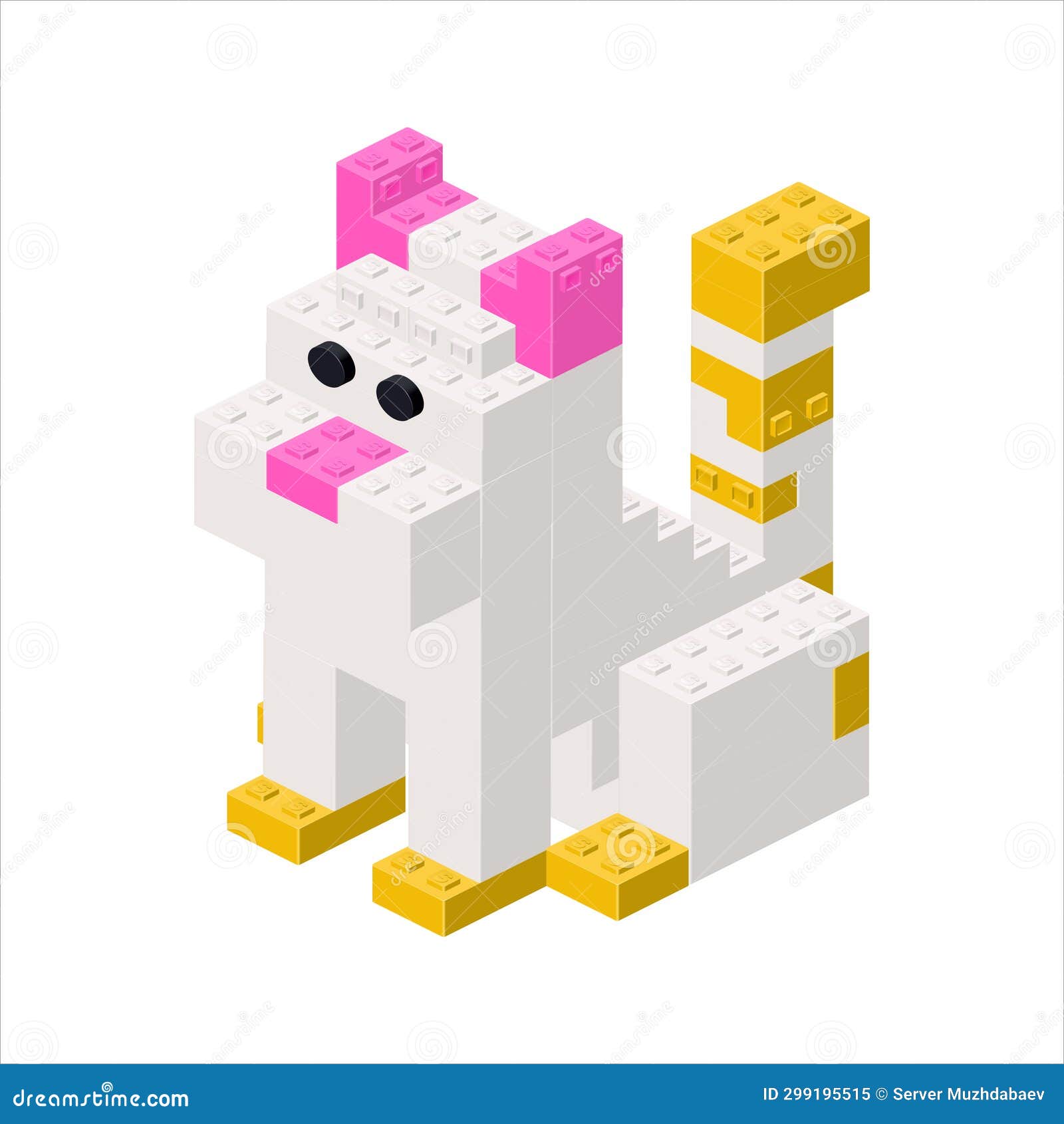 Colored Sitting Cat in Isometry. Vector Stock Illustration ...