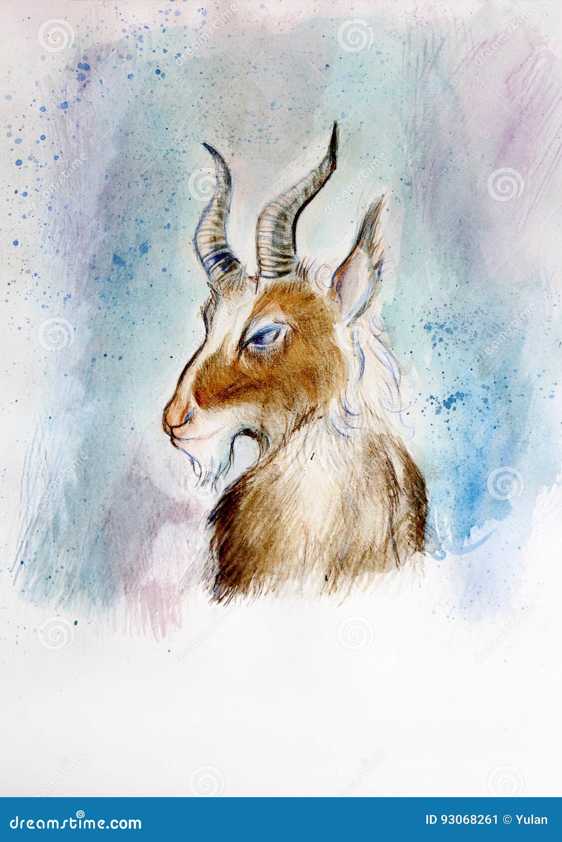 Colored sketch of a ram stock illustration. Illustration of colored ...
