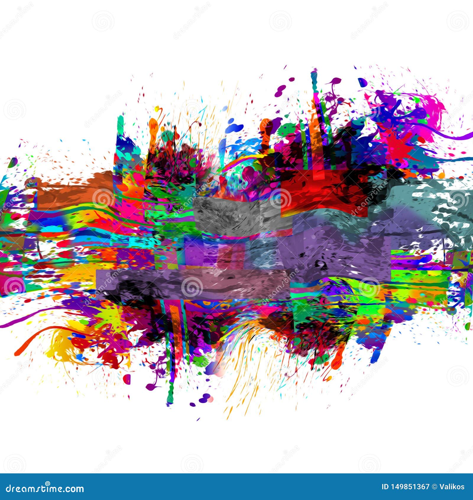 Colorfull Art in Abstract Magic Splashes Background Stock Illustration ...