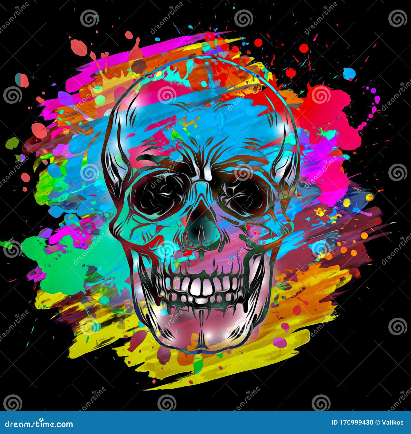 Colored Skull Stock Illustrations – 3,070 Colored Skull Stock ...