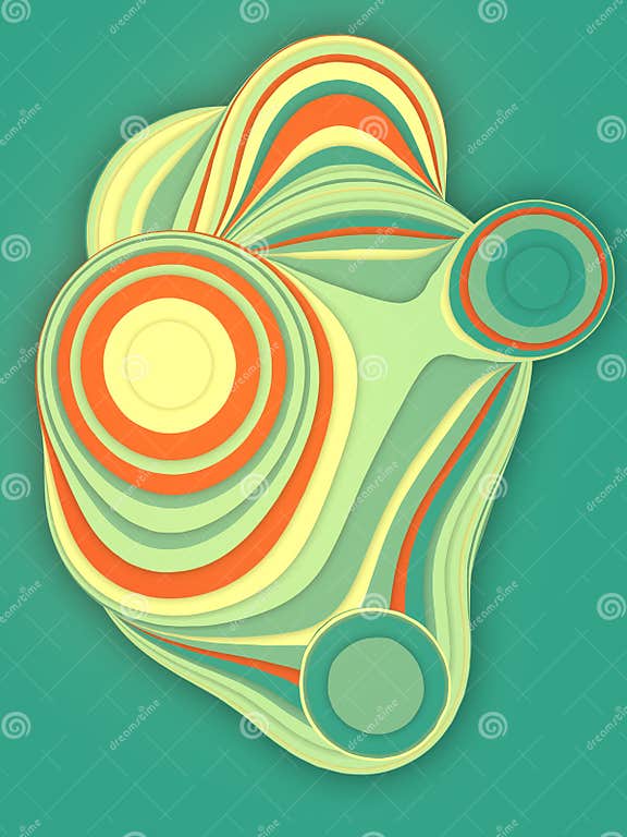 Colored Sliced Shape. Computer Generated Abstract Geometric 3D Render ...