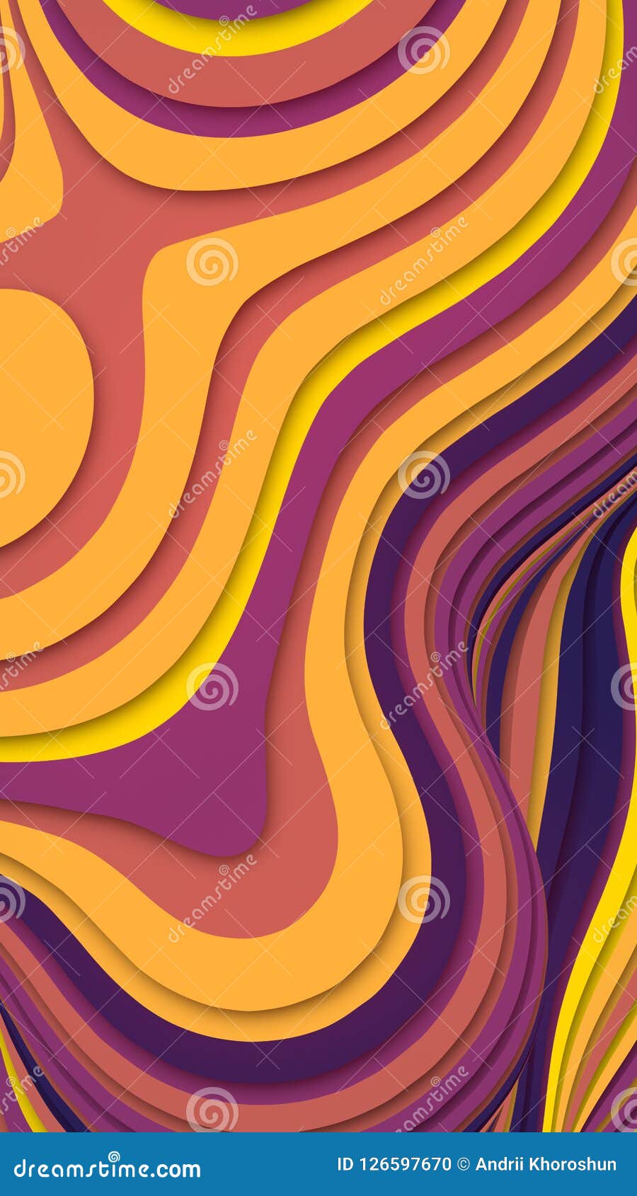 Colored Sliced Shape. Computer Generated Abstract Geometric 3D Render ...