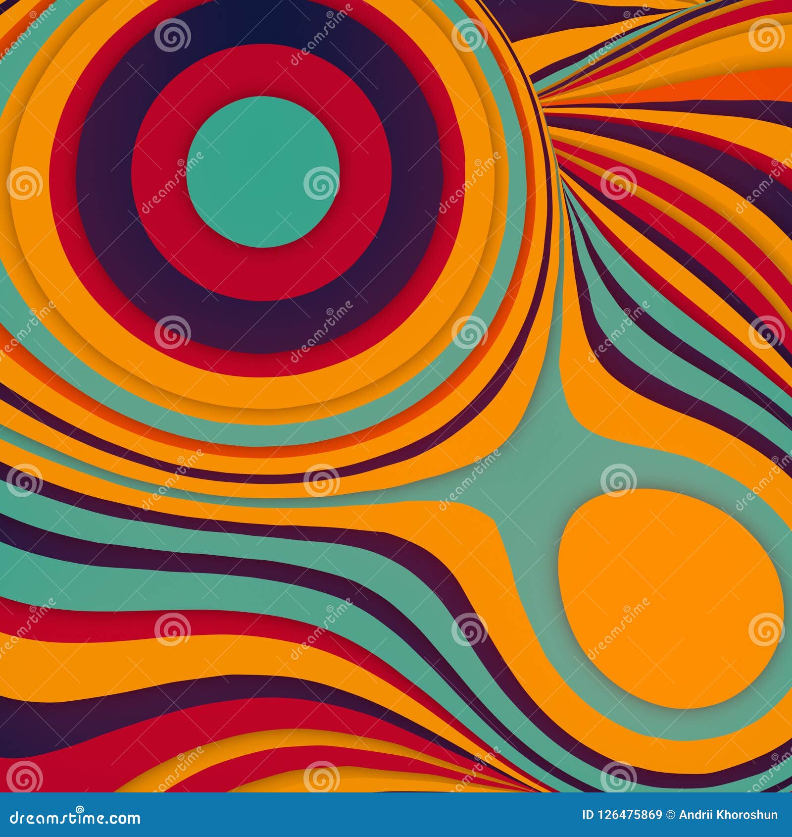 Colored Sliced Shape. Computer Generated Abstract Geometric 3D Render ...