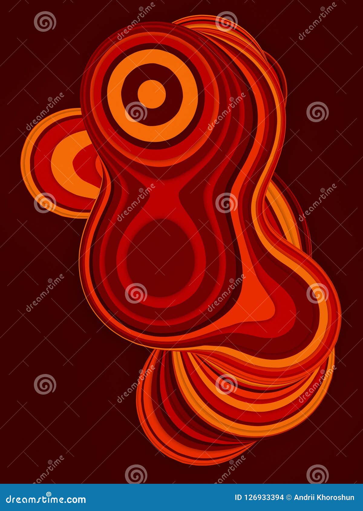 Colored Sliced Shape. Computer Generated Abstract Geometric 3D Render ...