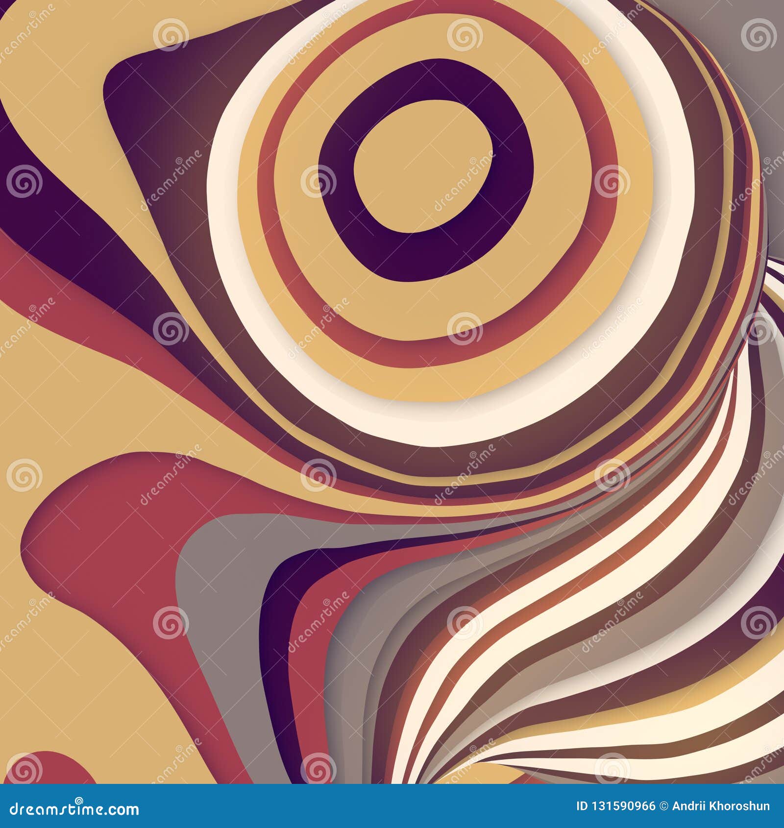 Colored Sliced Shape. Computer Generated Abstract Geometric 3D Render ...