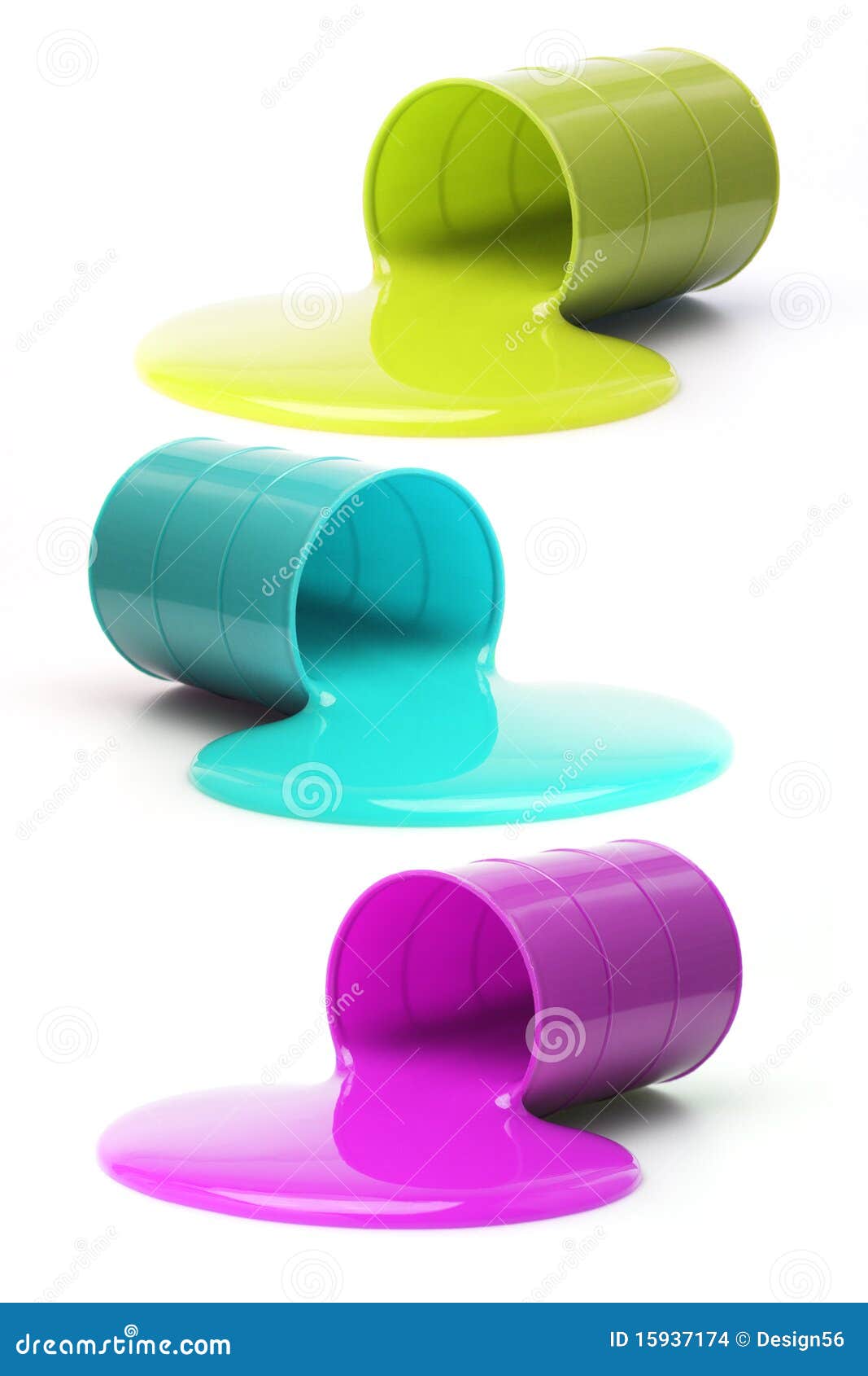 Colored Slime Flowing Out from Fallen Drums Stock Photo - Image of ...