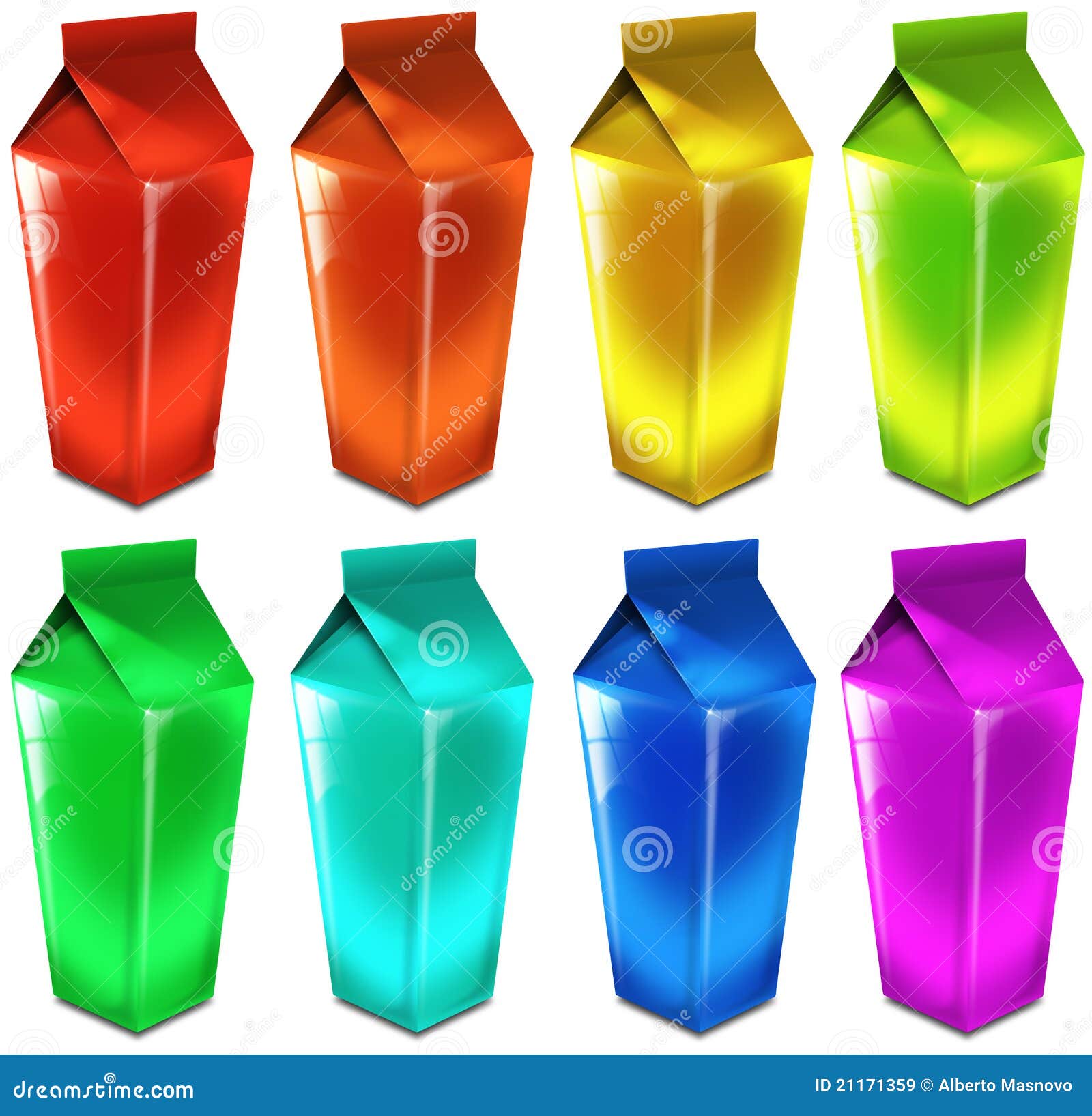 Colored small carton boxes stock illustration. Illustration of drink ...